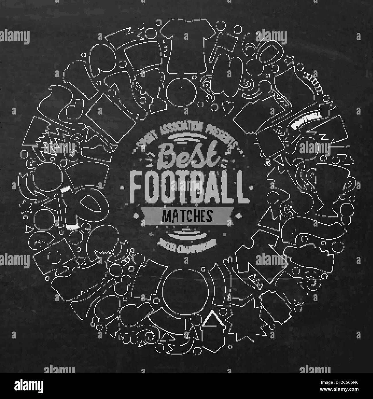 Set of vector cartoon doodle Football objects Stock Vector Image & Art ...