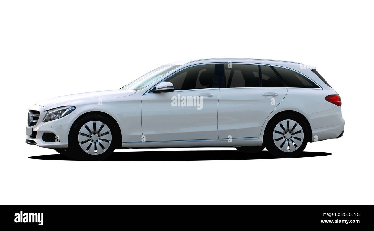 large station wagon isolated on white background Stock Photo - Alamy