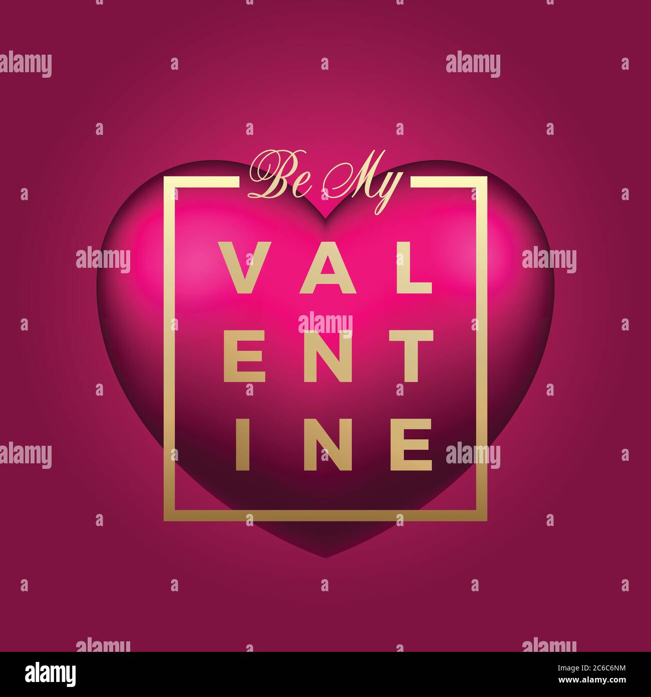 Beautiful Heart Vector on Pink Background. Golden Modern Typography ...