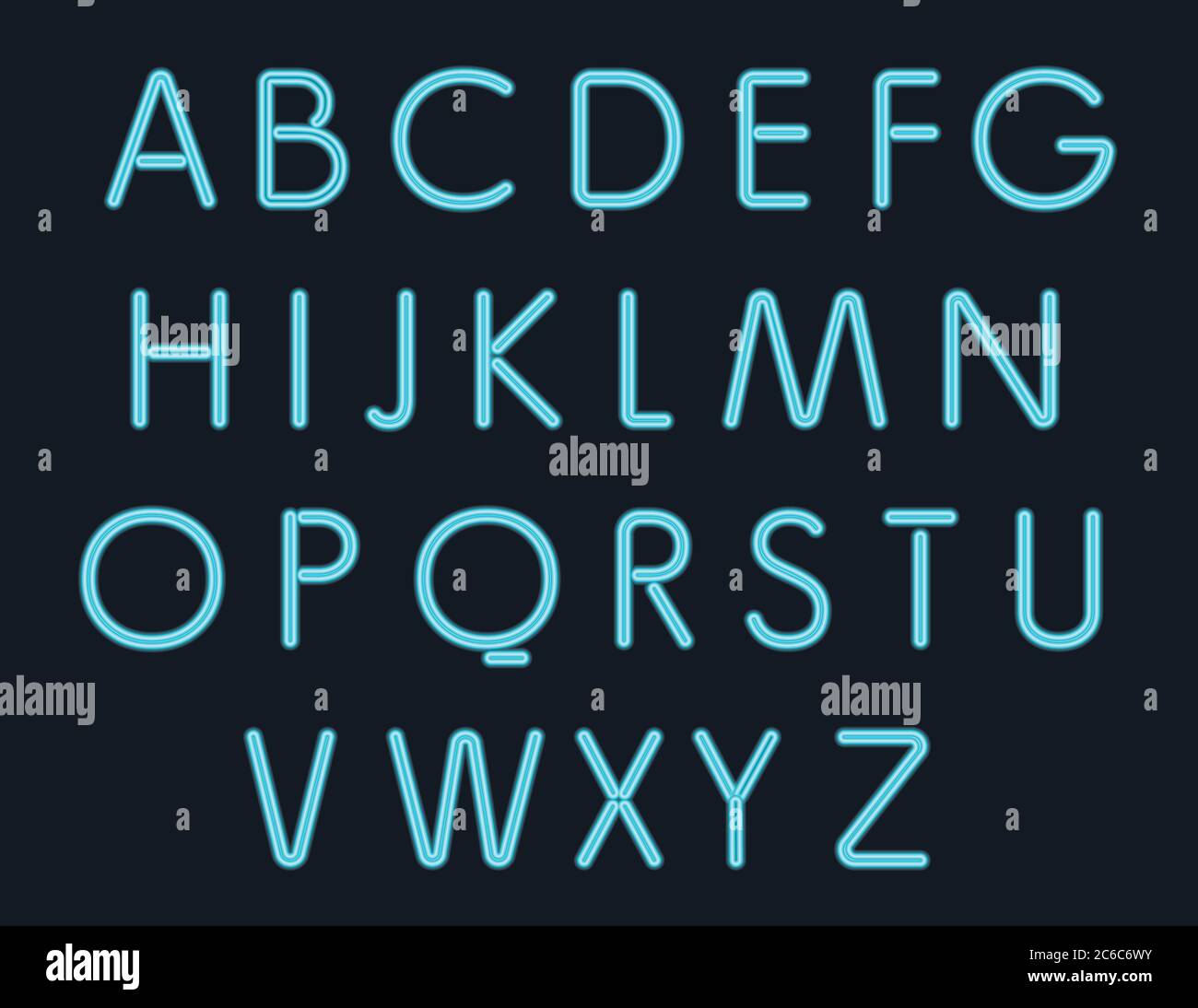 Neon Light Alphabet Character Font High Resolution Stock Photography ...