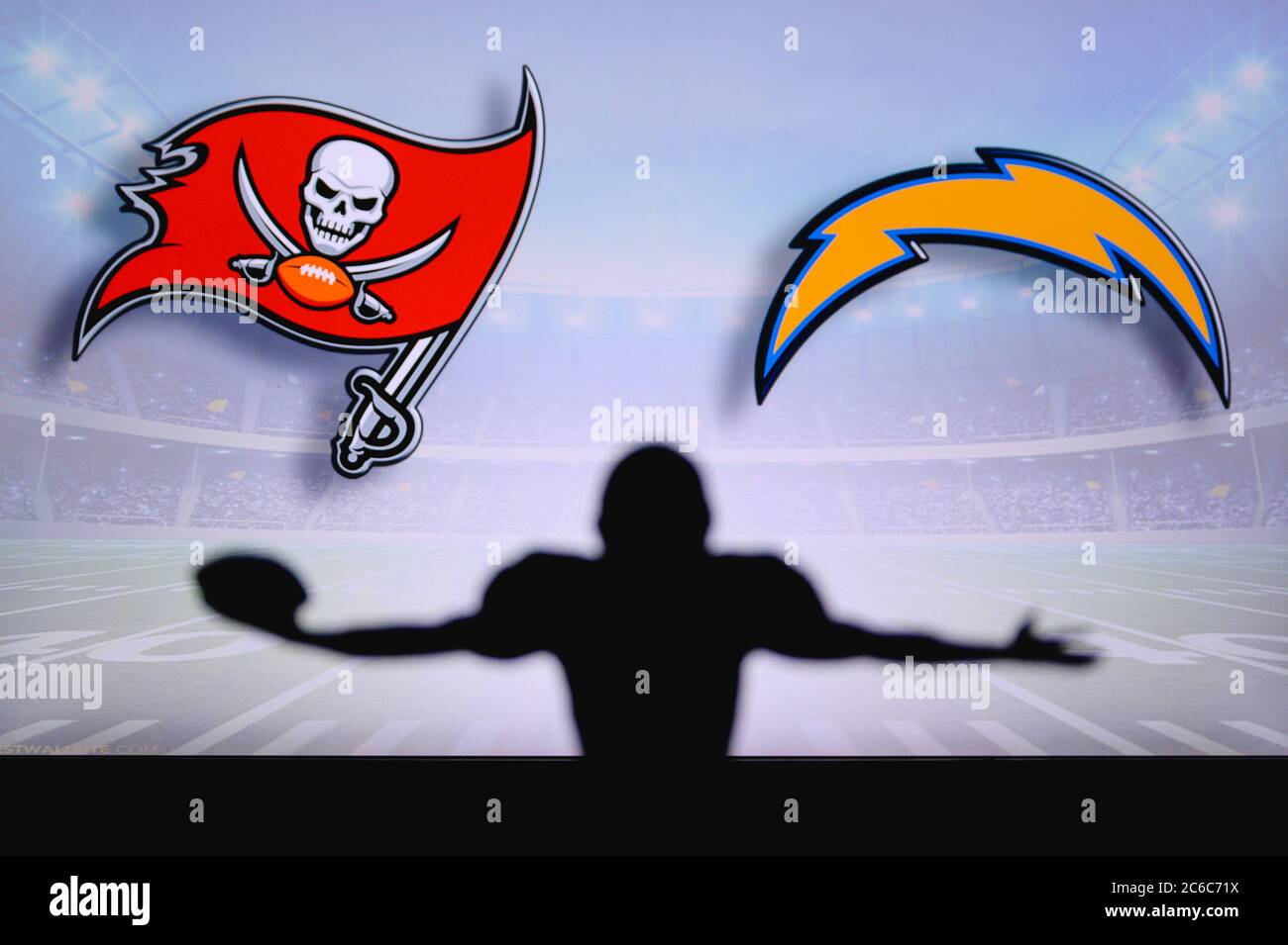 Tampa Bay Buccaneers vs. Los Angeles Chargers. NFL Game. American ...