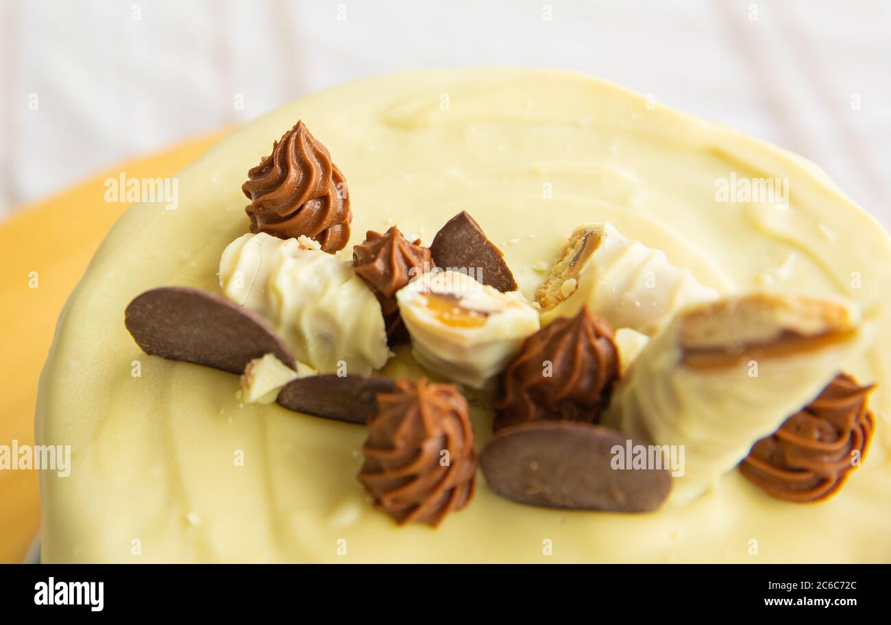chocolate cake topper Stock Photo - Alamy