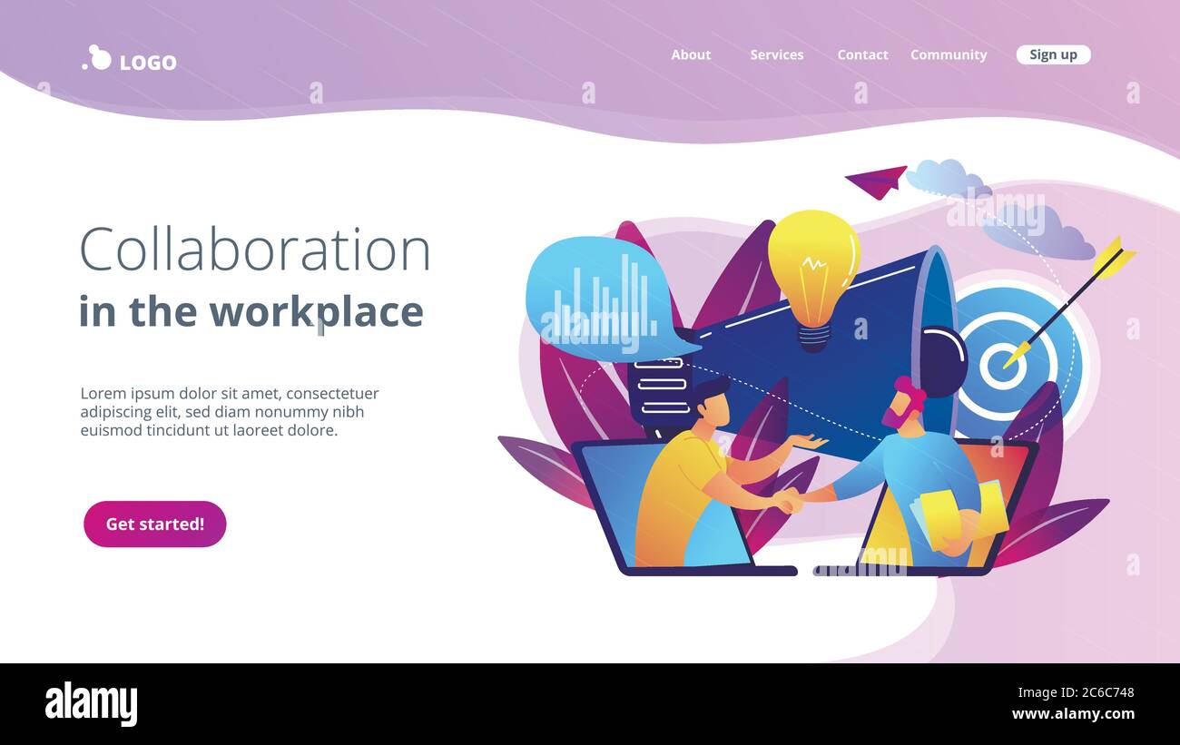 Collaboration concept landing page Stock Vector Image & Art - Alamy