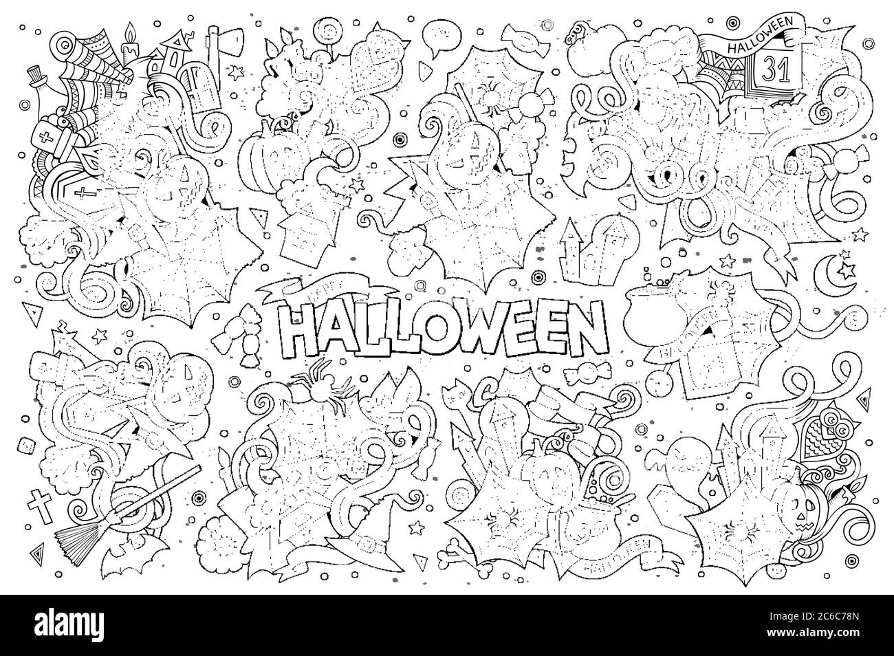 Sketchy vector hand drawn Doodle cartoon set of objects Stock Vector ...