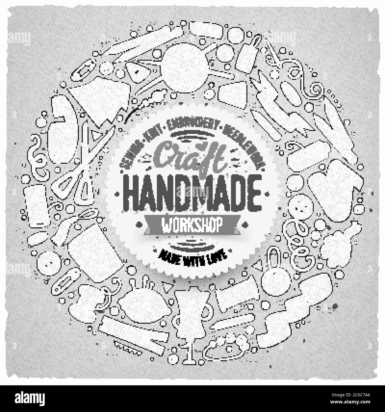 Set of Handmade cartoon doodle objects, symbols and items Stock Vector ...
