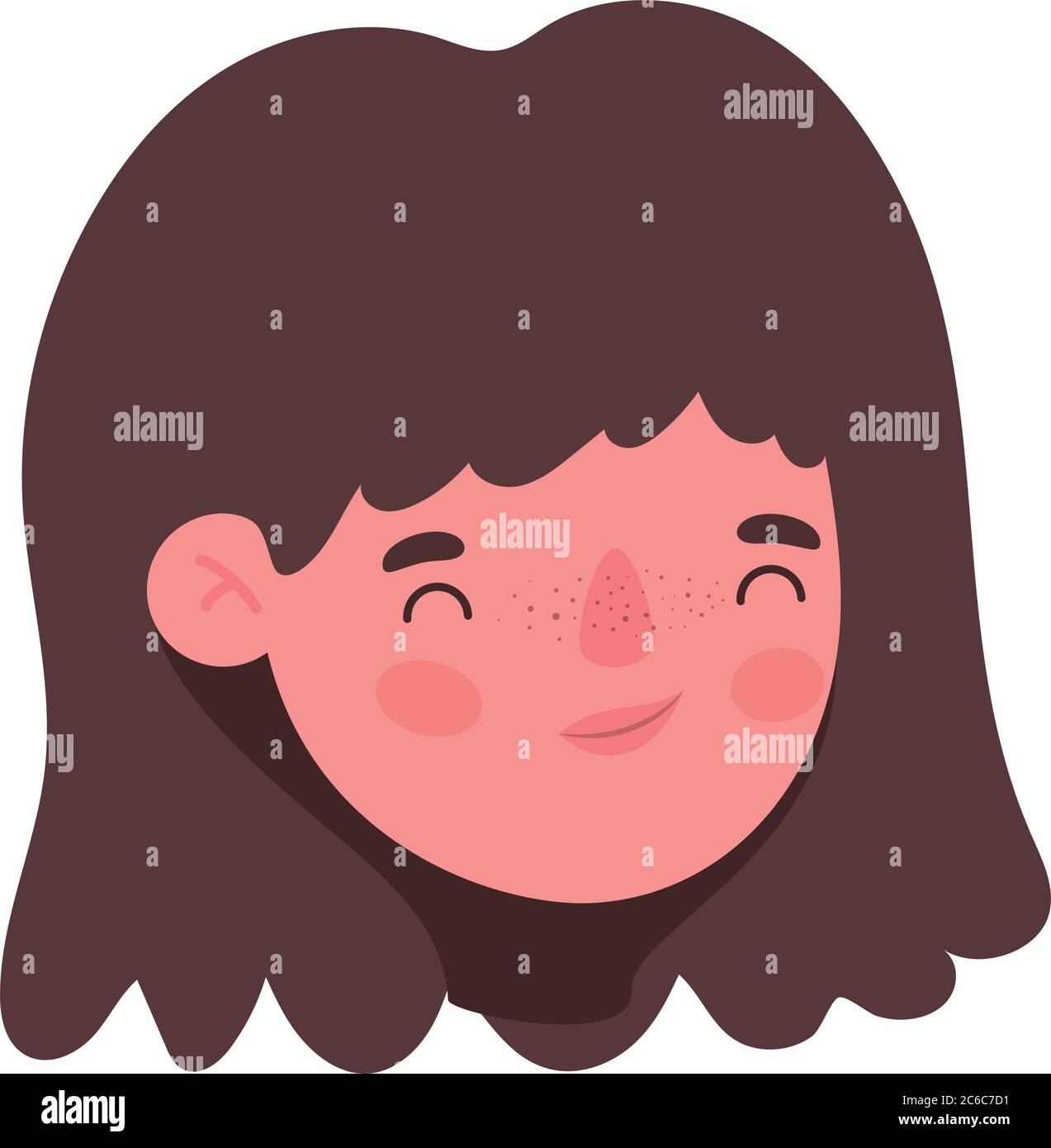 Girl head cartoon design, Kid childhood little people lifestyle casual ...