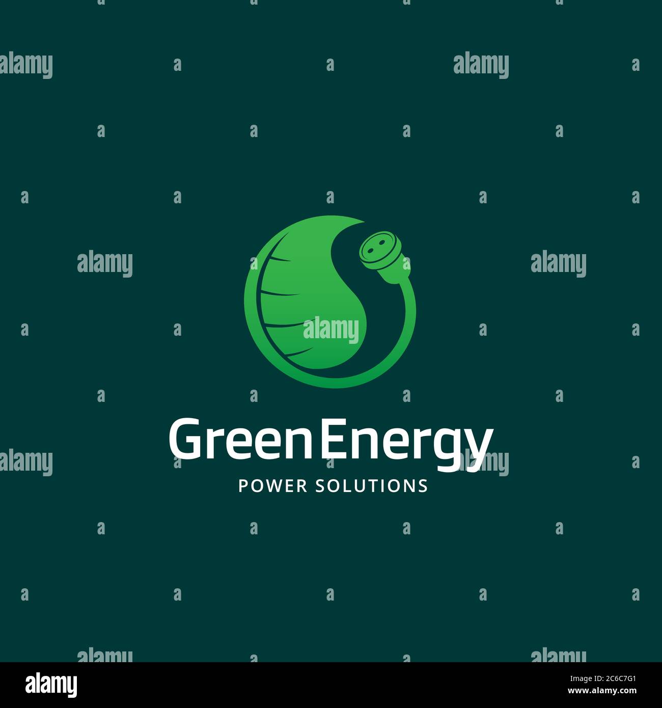 Green Energy Power Solutions Abstract Vector Sign, Emblem or Logo ...
