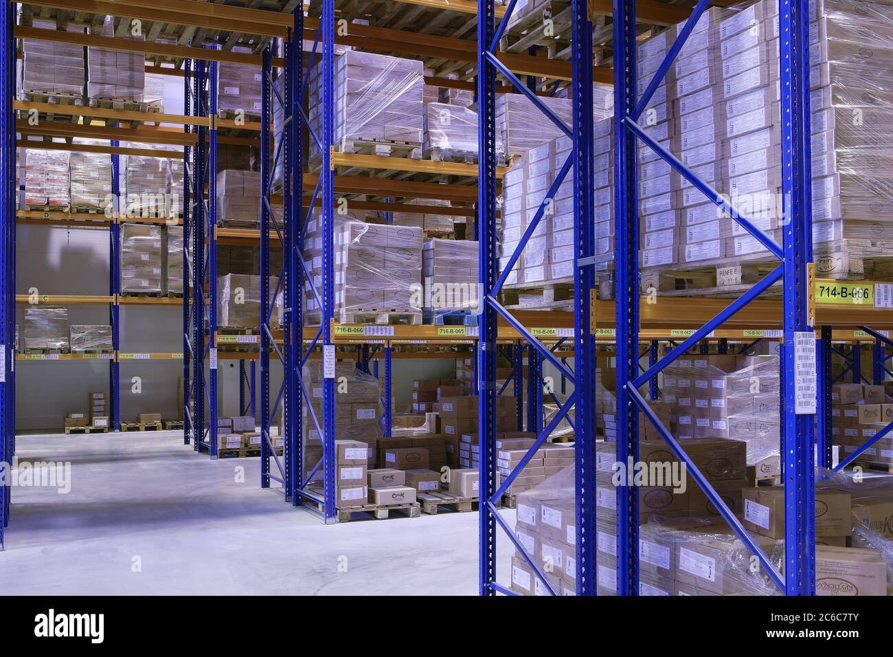 St. Petersburg, Russia - November 21, 2008: Industrial storage racks ...