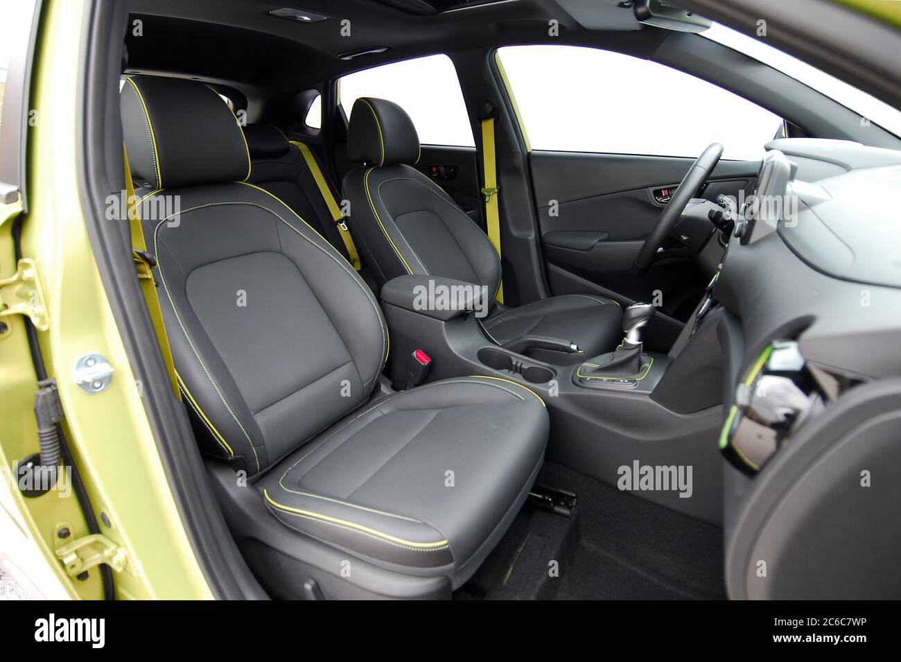 Front car seats. Front seats of a modern passenger car Stock Photo - Alamy
