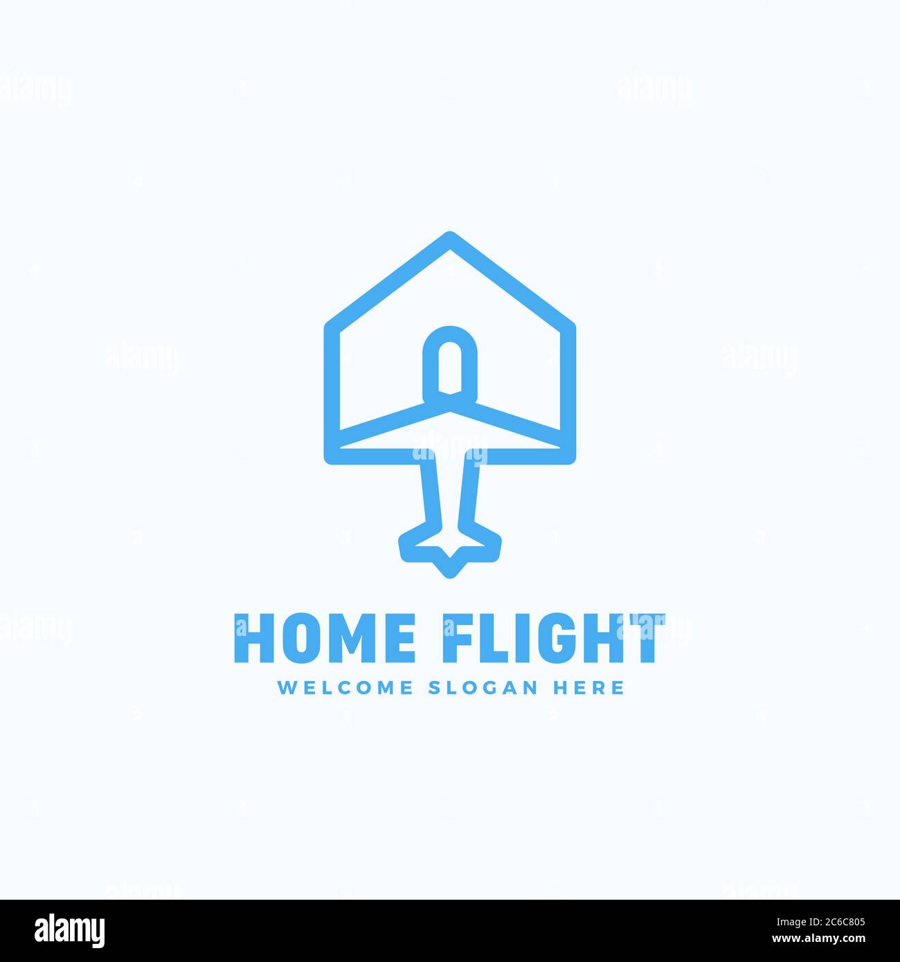 Home Flight Abstract Vector Sign, Emblem or Logo Template. Plane and ...