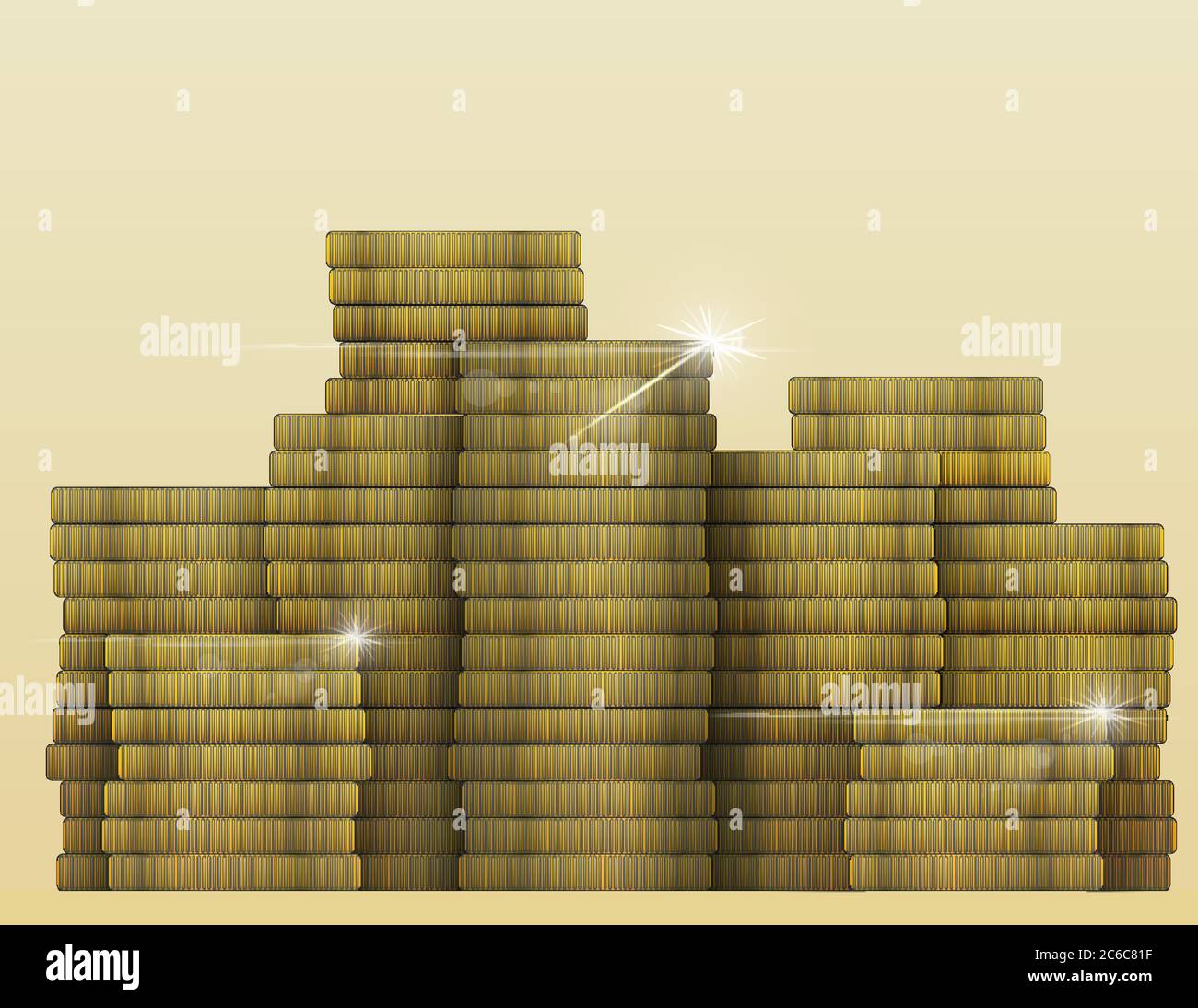 Yellow coins on white Stock Vector Images - Alamy