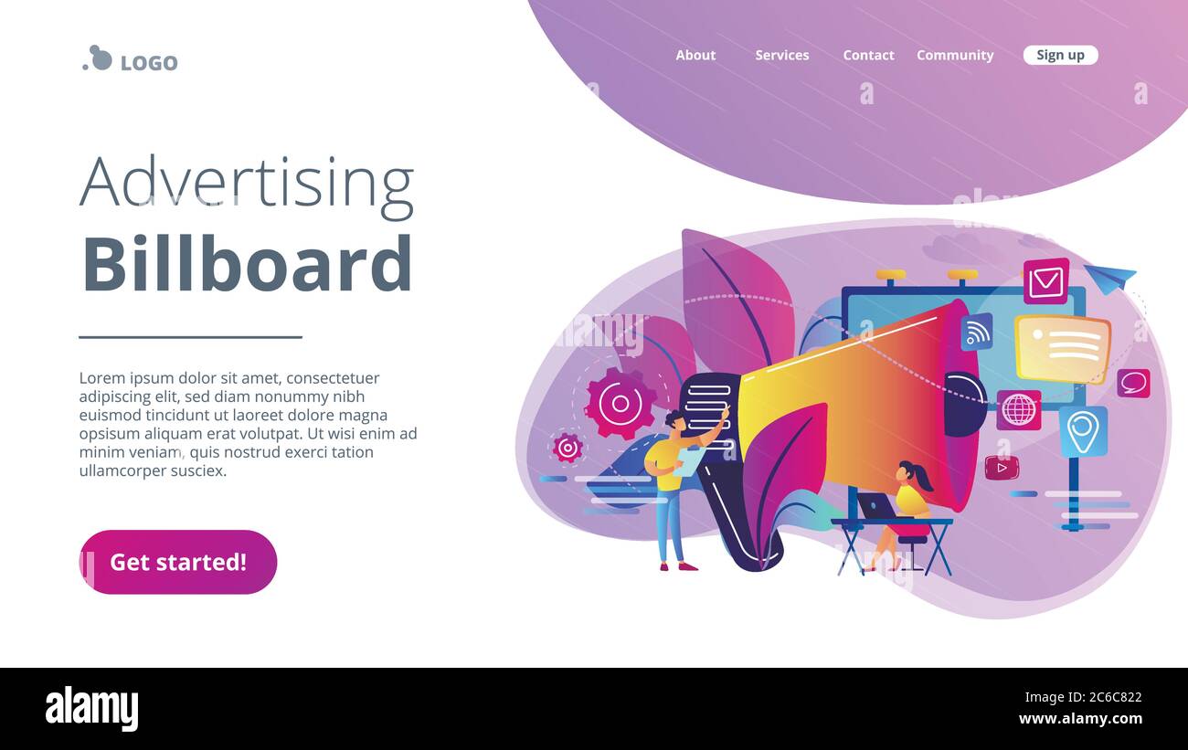 Marketing concept landing page Stock Vector Image & Art - Alamy