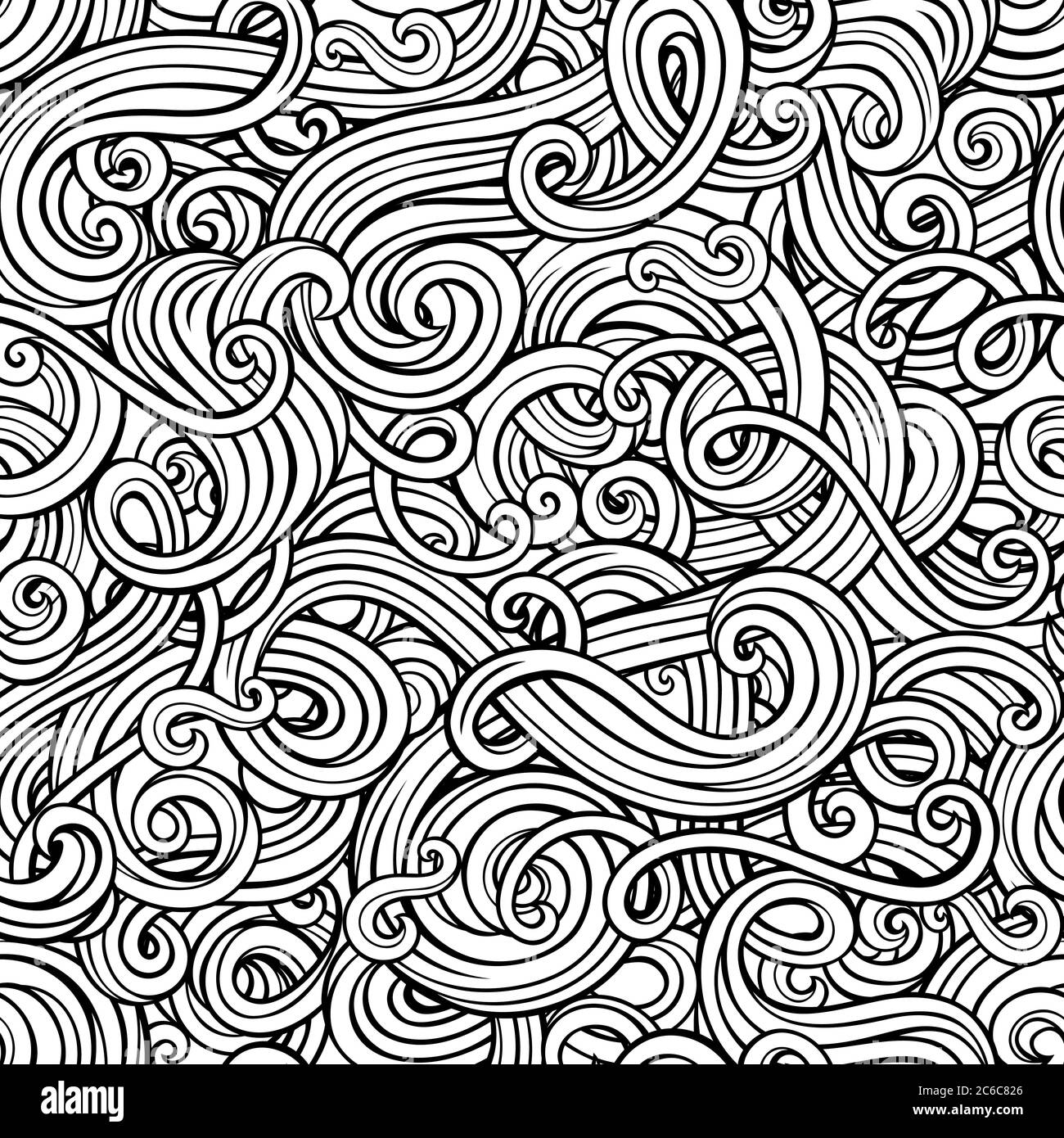 Decorative doodle abstract curly seamless pattern Stock Vector Image ...