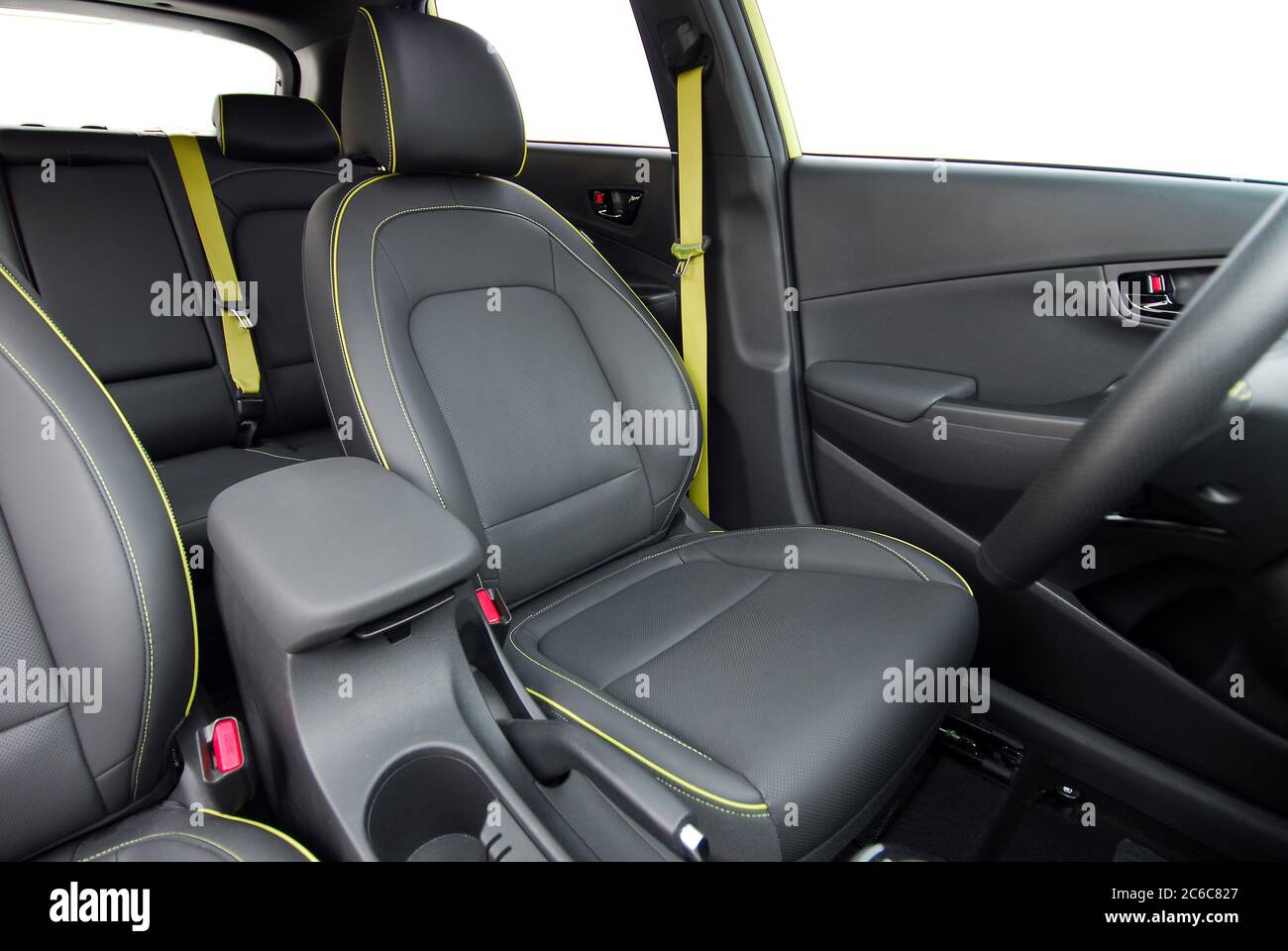 Front car seats. Front seats of a modern passenger car Stock Photo - Alamy