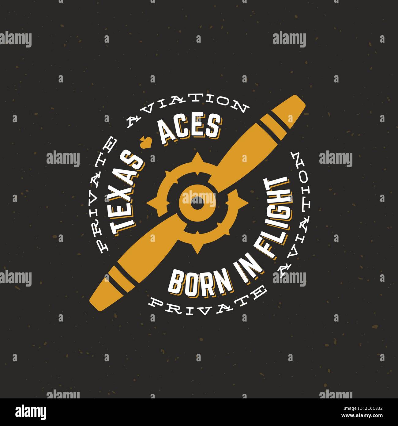 Texas Aces Airplane Vector Retro Label, Sign or Logo Template. Vintage ...