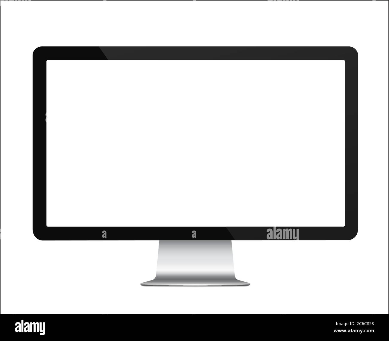 Computer display with blank white screen isolated. Vector illustration ...