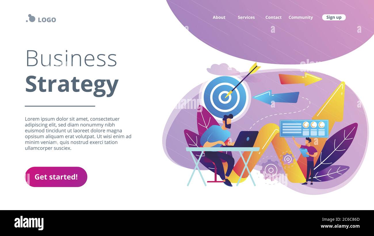 Business direction concept landing page Stock Vector Image & Art - Alamy