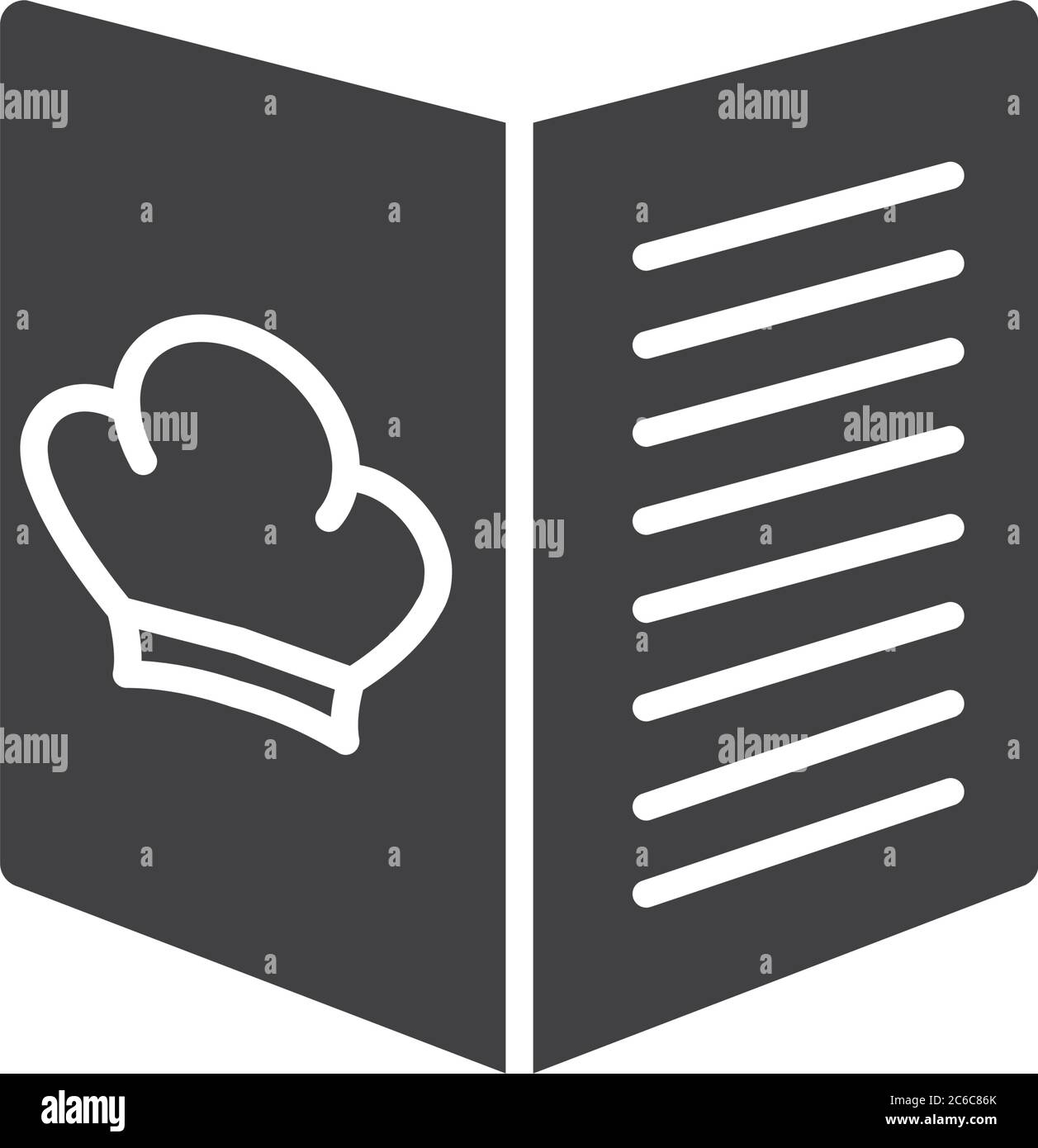 restaurant menu icon over white background, silhouette style, vector ...