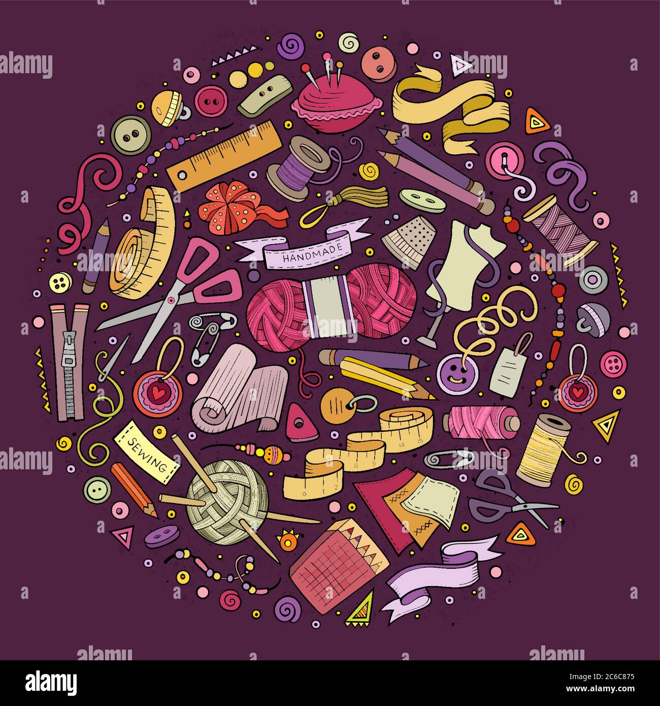 Set of Hand Made cartoon doodle objects, symbols and items Stock Vector ...