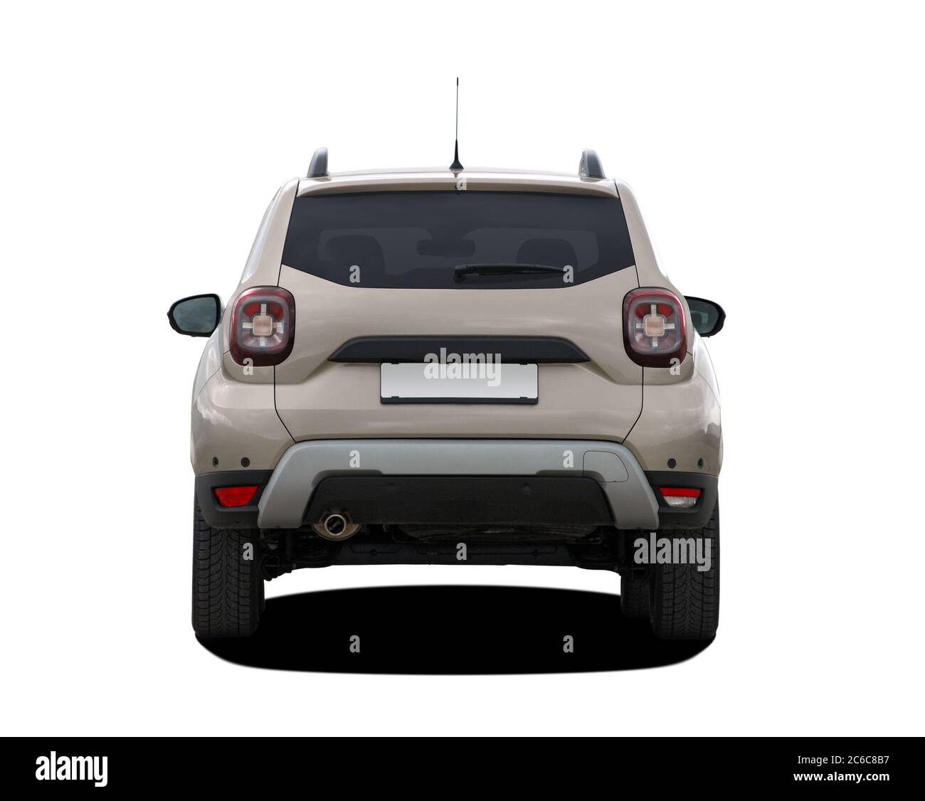 Brown SUV back view. SUV on a white background Stock Photo - Alamy