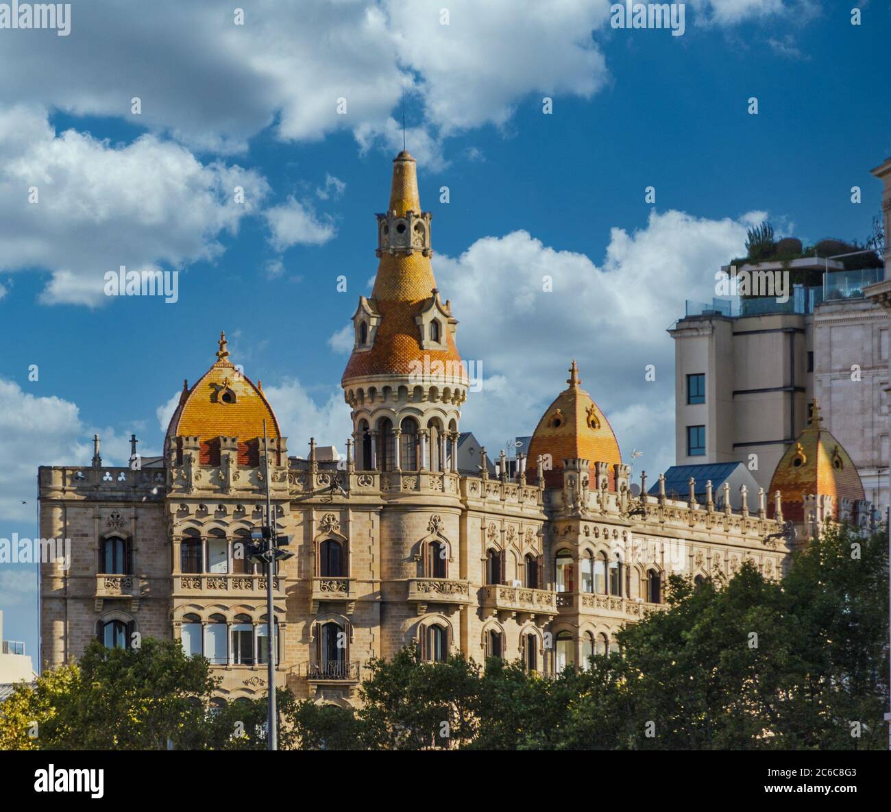 Colorful Roof Tiles on Barcelona Building Stock Photo - Alamy