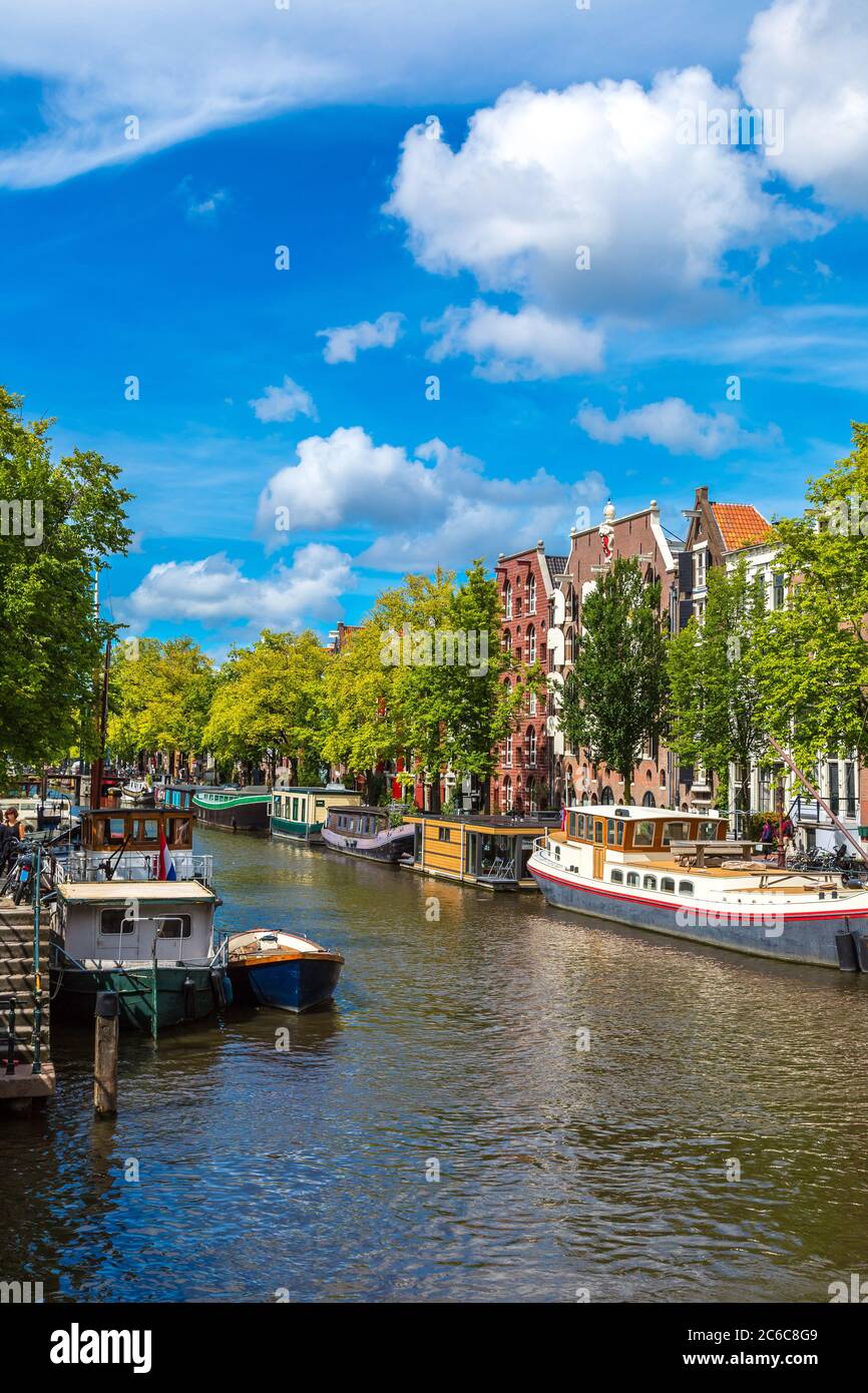 Canals of Amsterdam. Amsterdam is the capital and most populous city of the Netherlands Stock ...