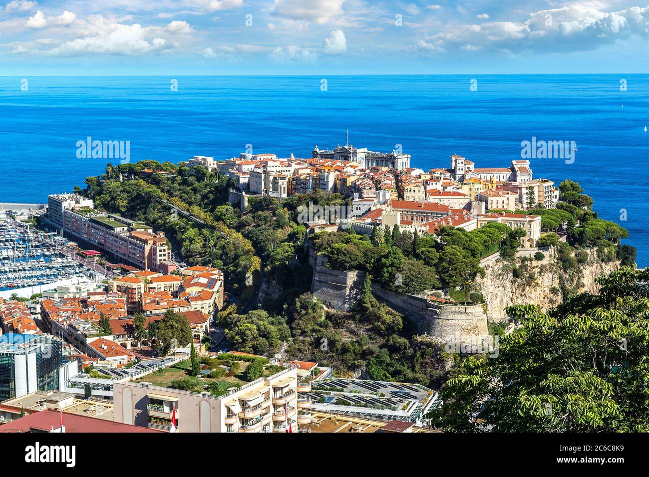 Panoramic view of prince's palace in Monte Carlo in a summer day ...