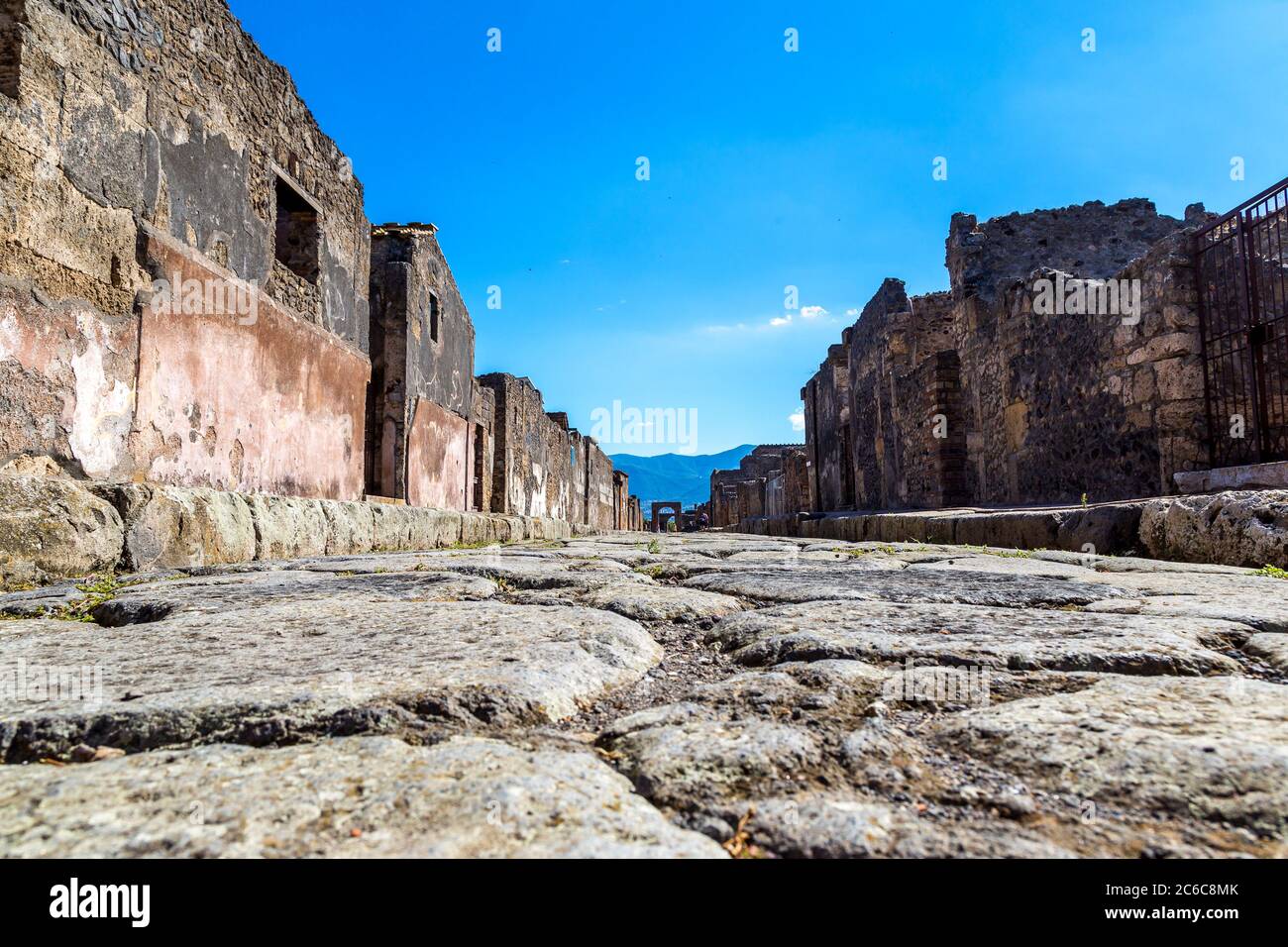 Pompeii city destroyed in 79BC by the eruption of Mount Vesuvius Stock ...