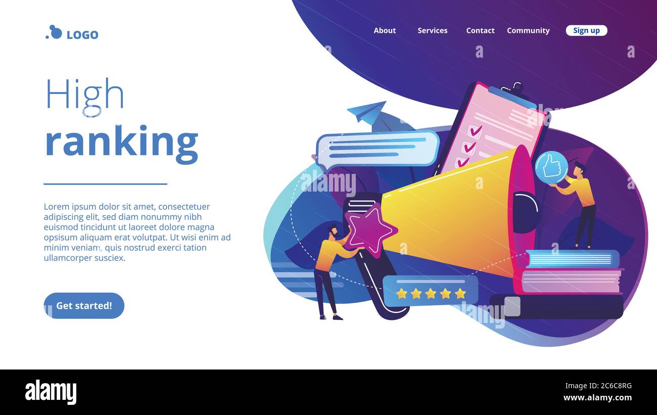Top-ranking concept landing page Stock Vector Image & Art - Alamy