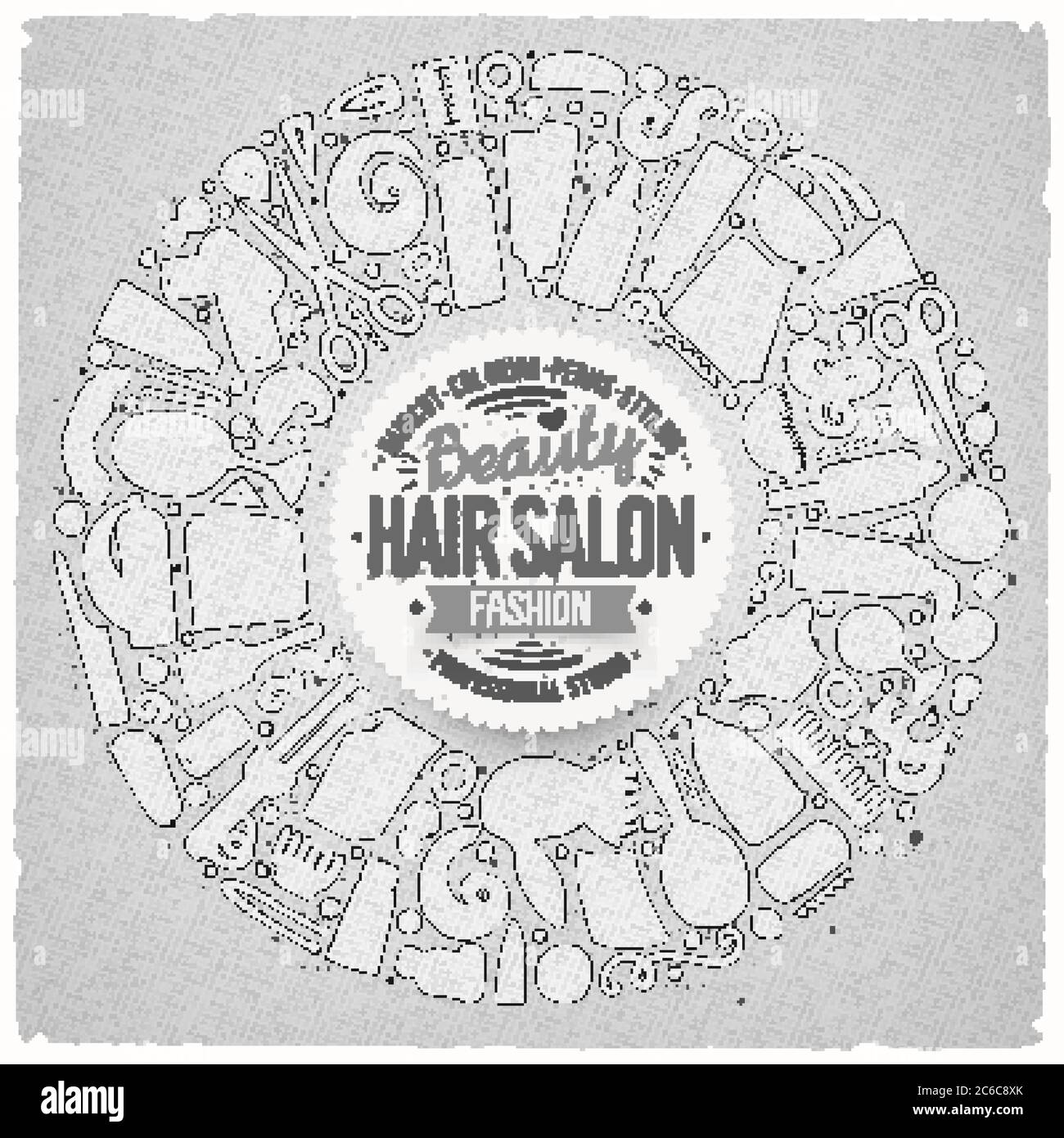 Vector set of Hair salon cartoon doodle objects Stock Vector Image ...