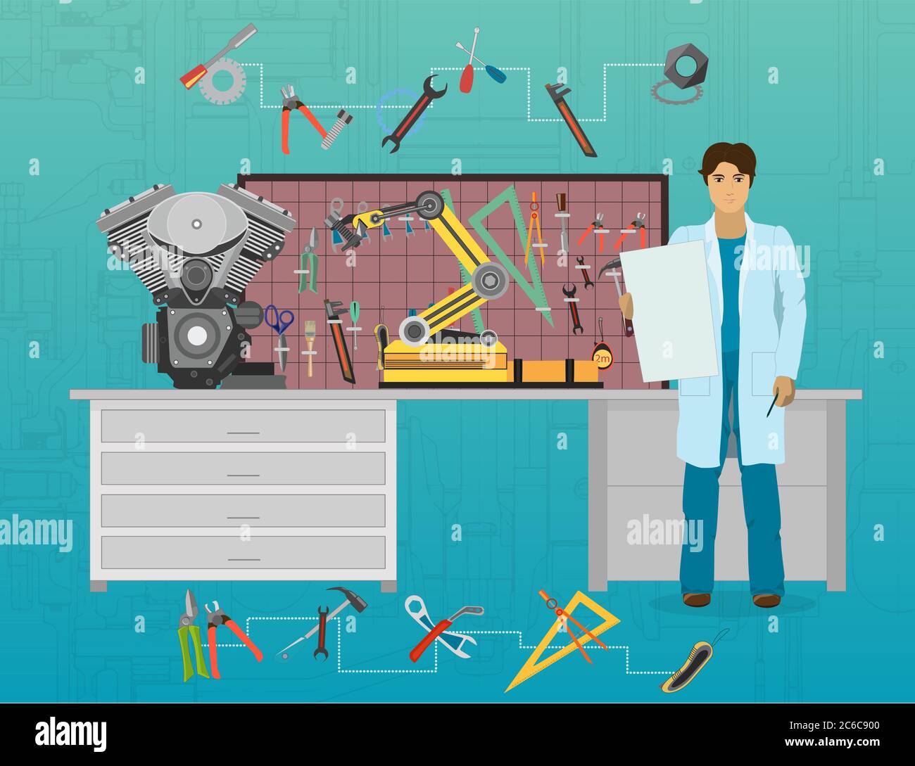 mechanic developer in science and technology laboratory. Scientist ...