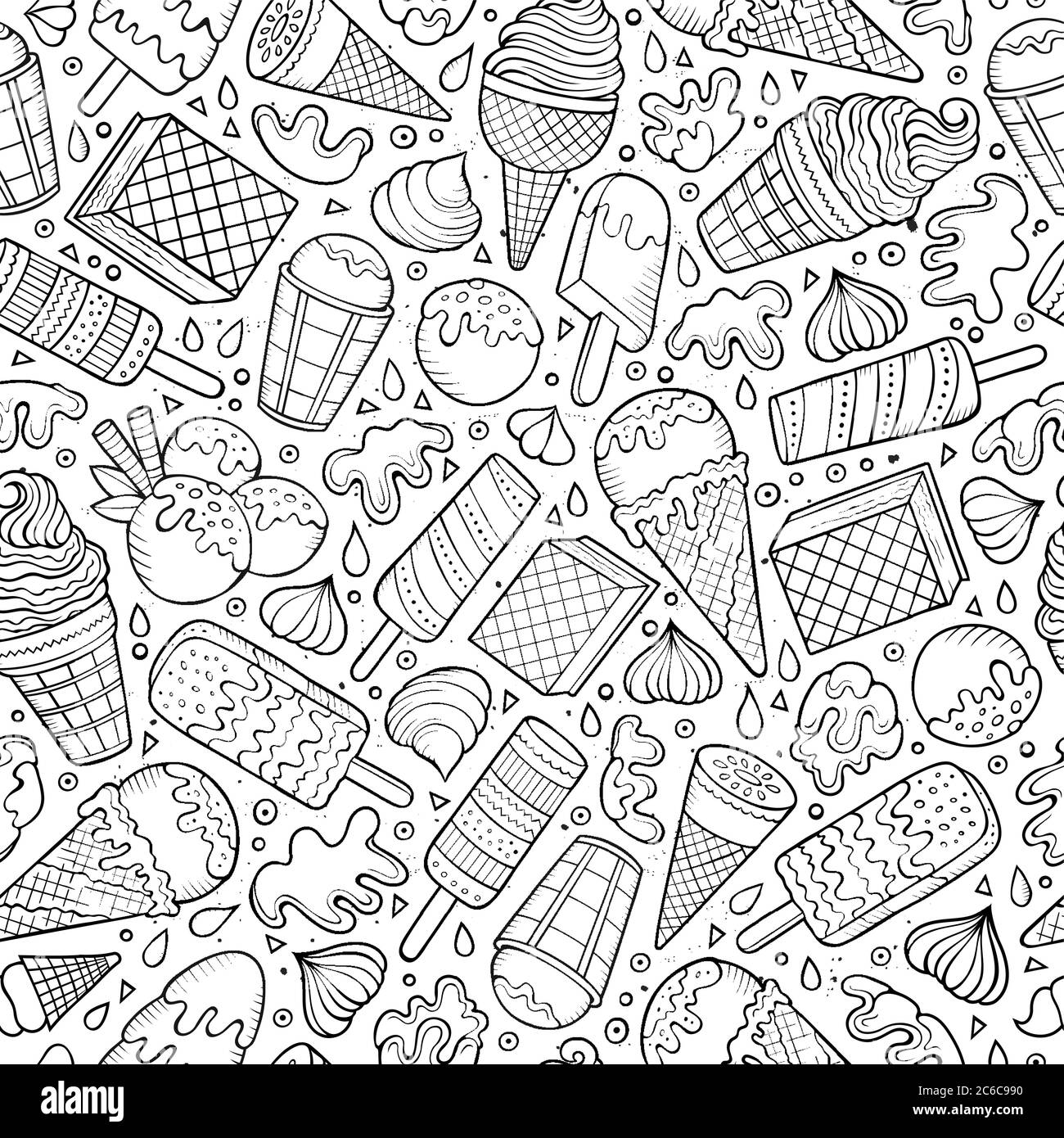 Wafer ice cream pattern Black and White Stock Photos & Images - Alamy