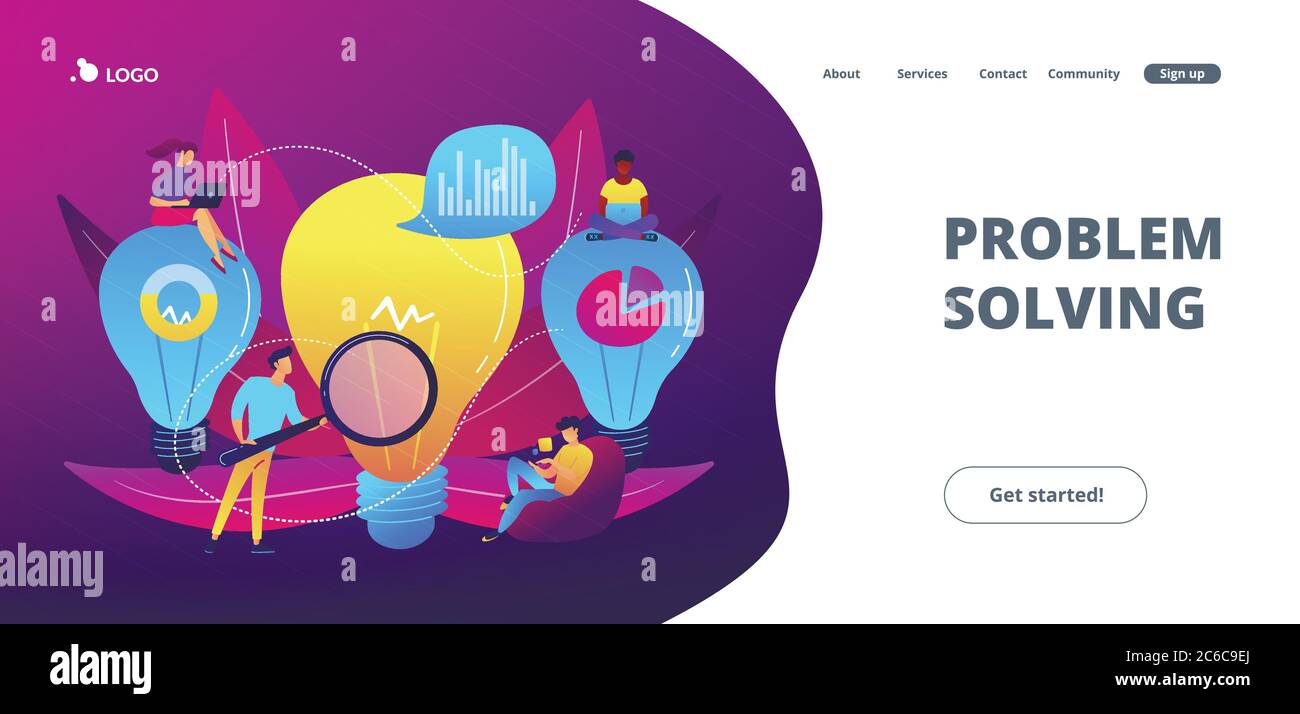 Business solution concept landing page Stock Vector Image & Art - Alamy