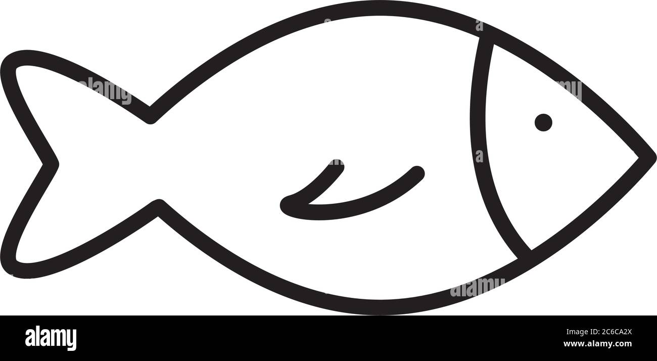 fish icon over white background, line style, vector illustration Stock ...