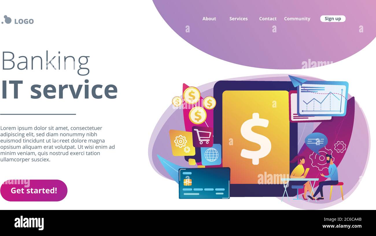 Core banking IT system concept landing page Stock Vector Image & Art ...