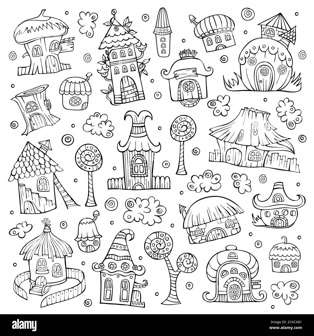 Set of cartoon vector houses Stock Vector Image & Art - Alamy