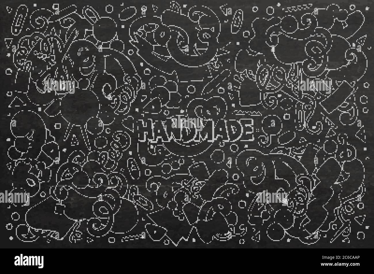 Line art vector hand drawn doodle cartoon set of handmade object Stock ...