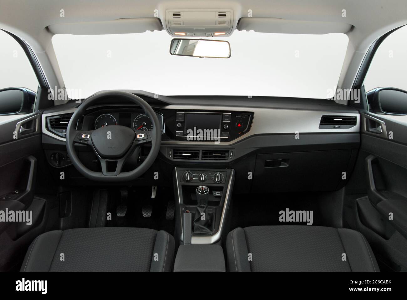 Car interior. The inside of the car, front view. Dashboard of a modern ...