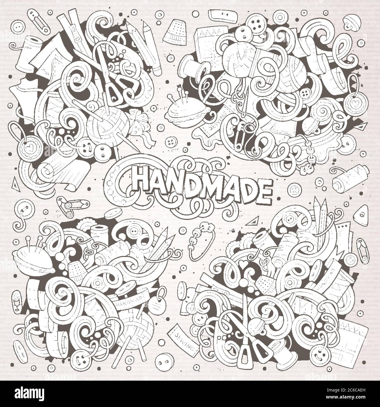 Doodle cartoon set of handmade object Stock Vector Image & Art - Alamy