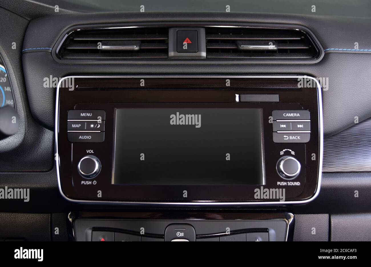 Screen multimedia system on dashboard in a modern car Stock Photo - Alamy