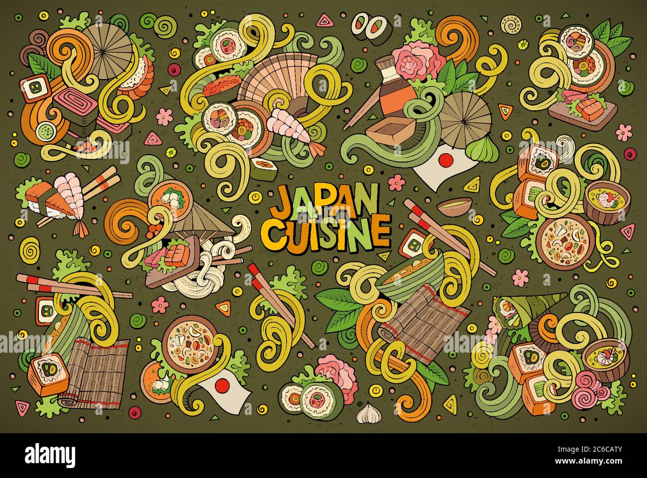 Vector cartoon set of Japan food objects Stock Vector Image & Art - Alamy