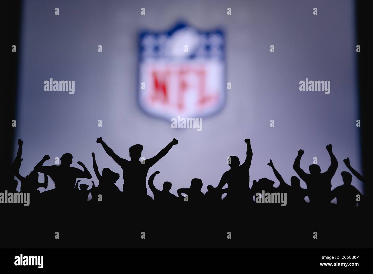The National Football League – NFL. Fans support professional team of ...