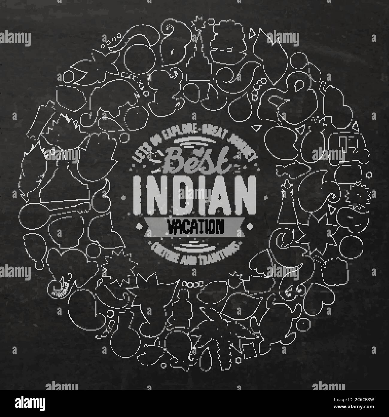 Vector set of Indian cartoon doodle objects Stock Vector Image & Art ...