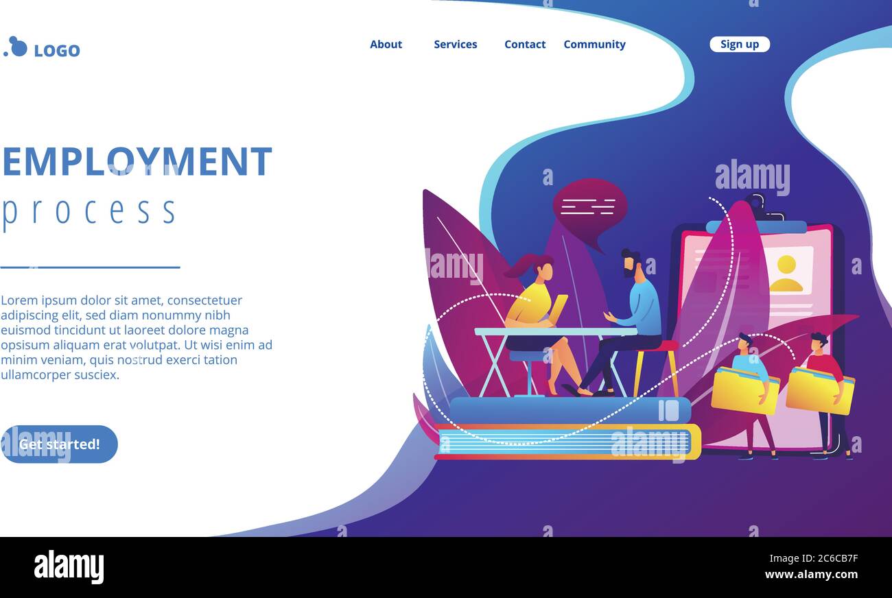 Job interview concept landing page Stock Vector Image & Art - Alamy