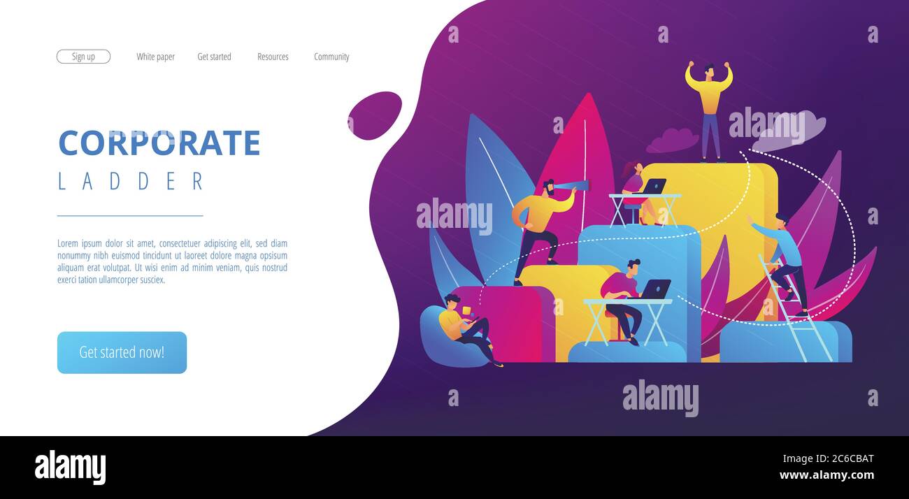 Corporate ladder concept landing page Stock Vector Image & Art - Alamy