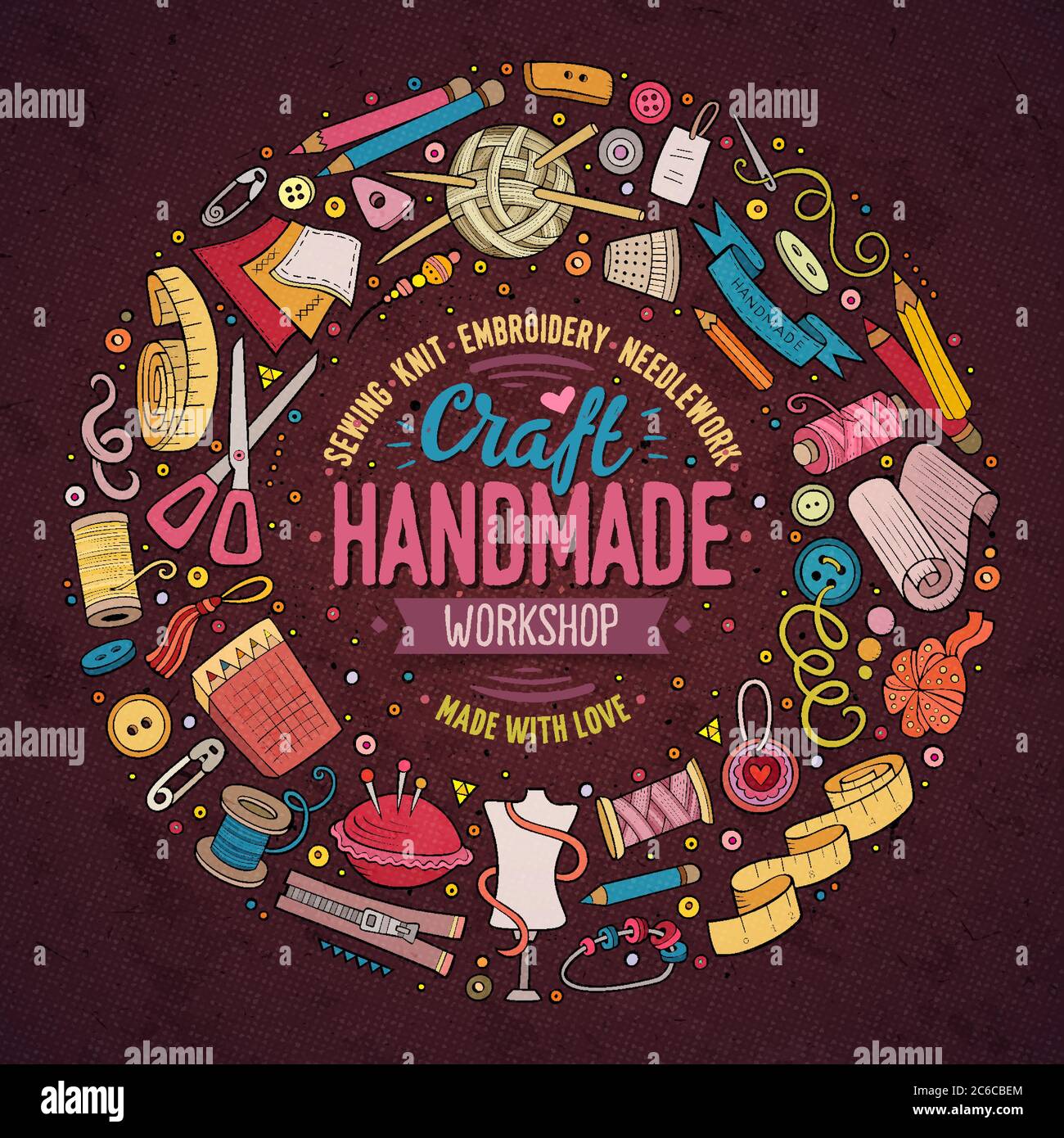 Set of Handmade cartoon doodle objects, symbols and items Stock Vector ...