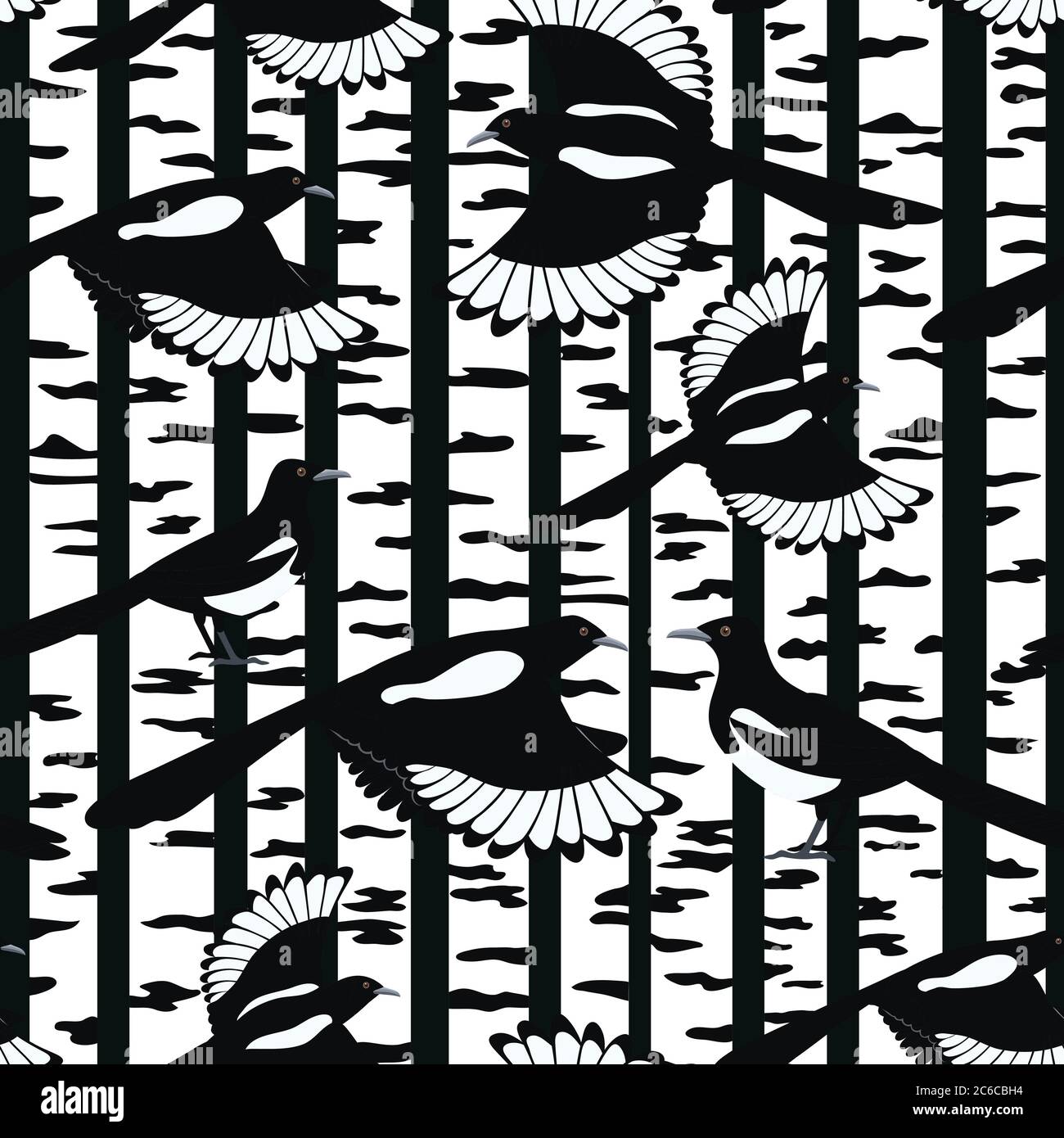 Magpie in spring Stock Vector Images - Alamy