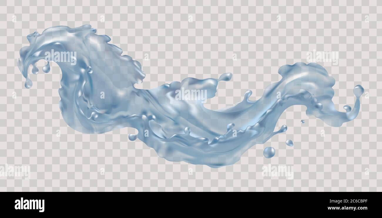 Transparent water wave splash illustration isolated on white background ...