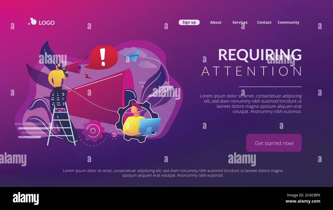 Draw attention concept landing page Stock Vector Image & Art - Alamy