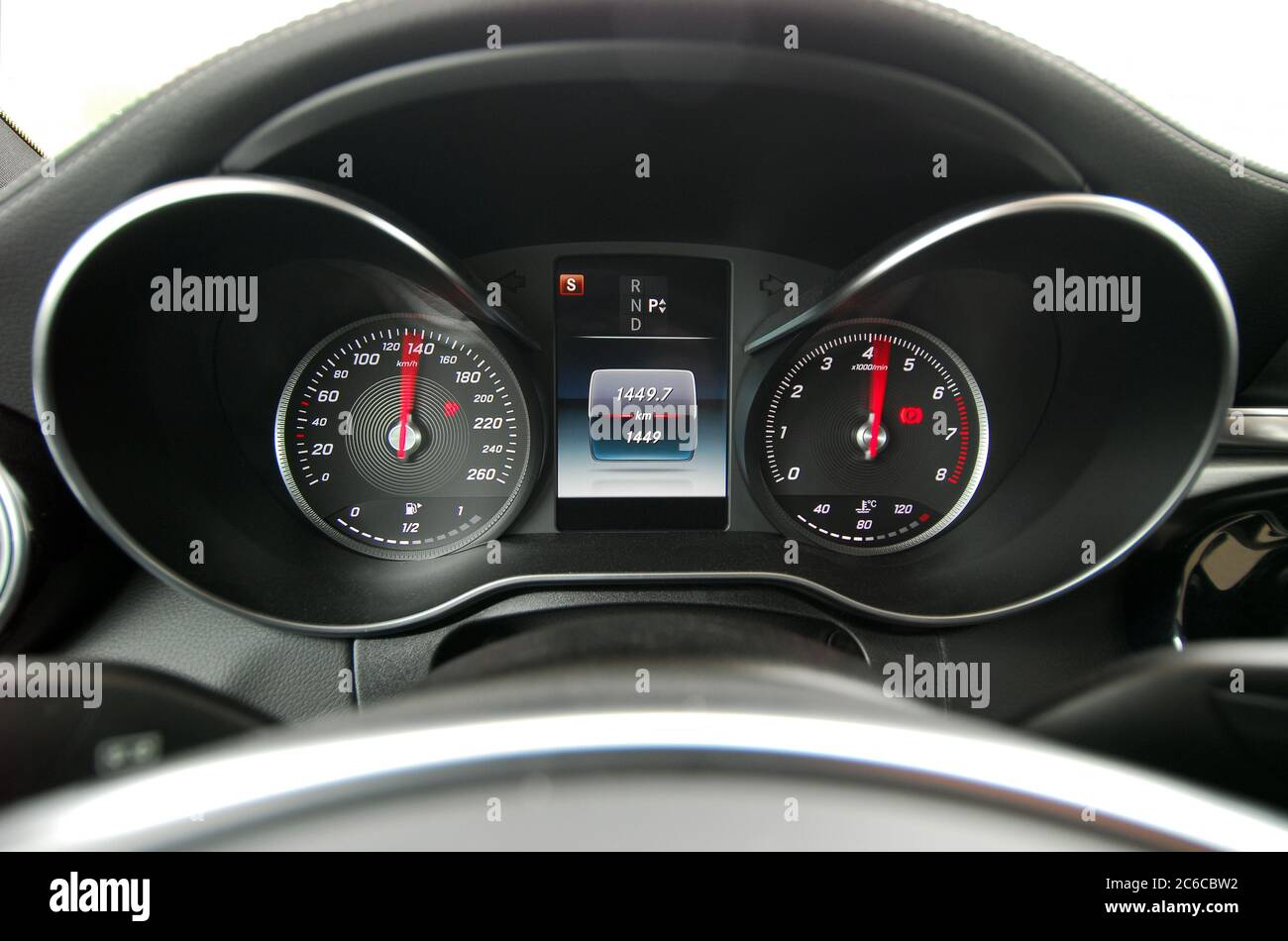 illuminated instrument panel with the passenger car Stock Photo - Alamy